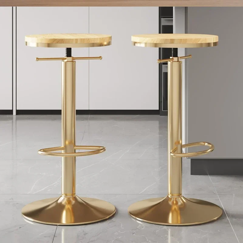 Modern-Solid-Wood-Dining-Chairs-360-Degree-Rotation-Chair-High-Foot-Bar ...