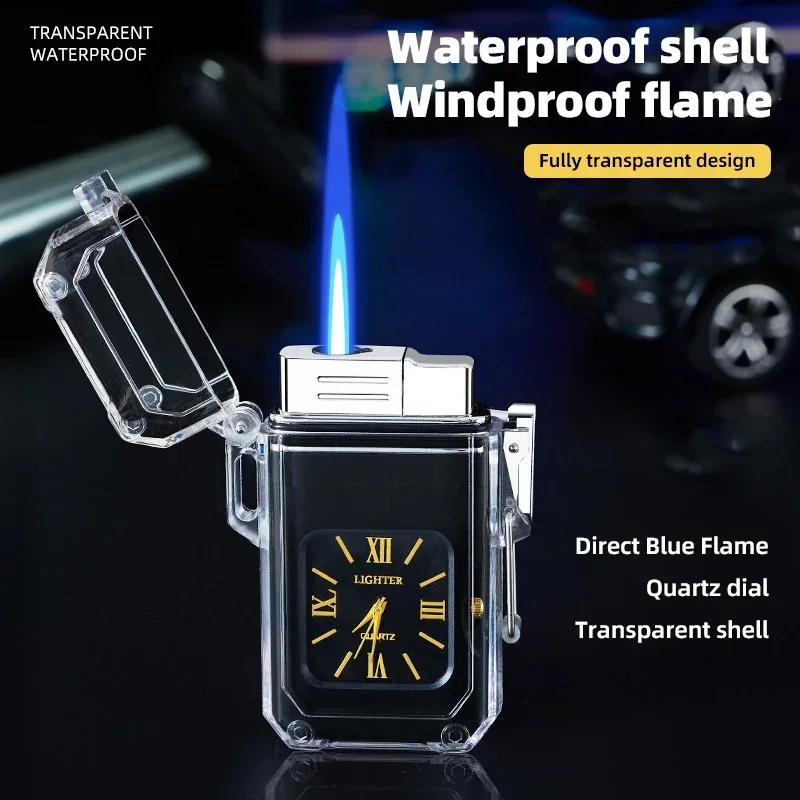 New-Windproof-Lighter-Waterproof-Lighter-Vintage-Watch-Bezel-Jet-Dual ...