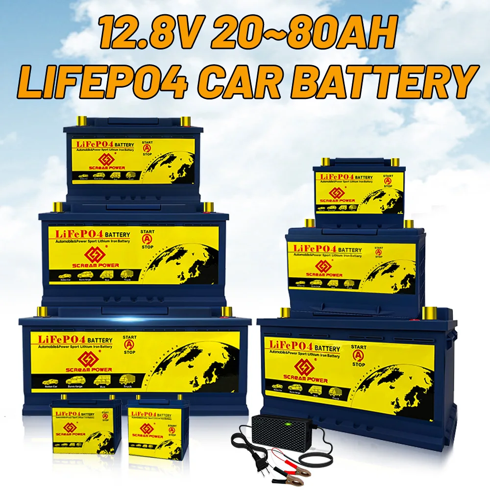 12V-LiFePO4-Car-Starter-Batteries-20-80Ah-Built-in-BMS-Rechargeable ...