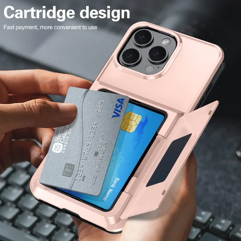 For iPhone 16 Pro Max 15 14 Plus 13 12 11 Pro Max Wallet Case with ...
