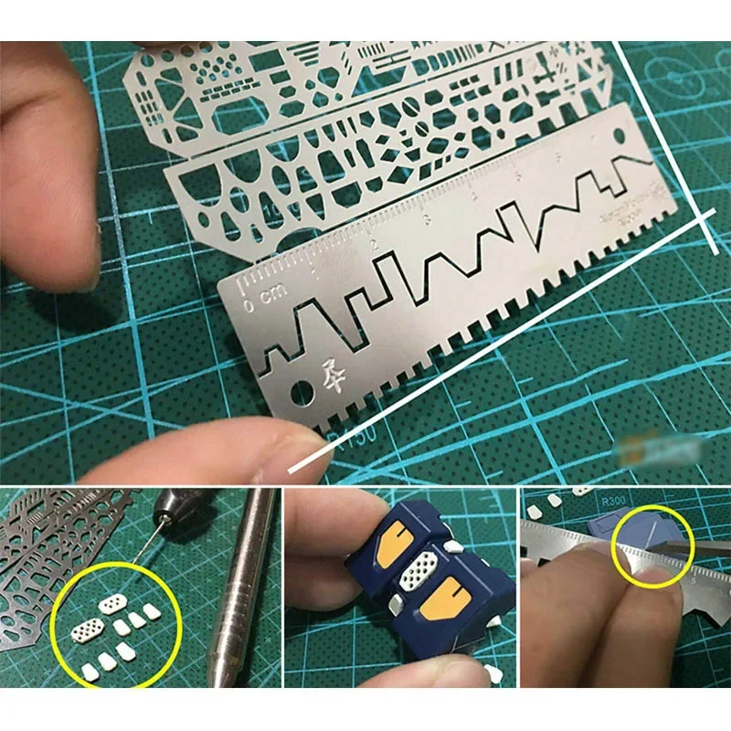 4pcs-set-Drill-Scribe-Line-Templates-Ruler-Details-Craft-Tools-AJ0091 ...