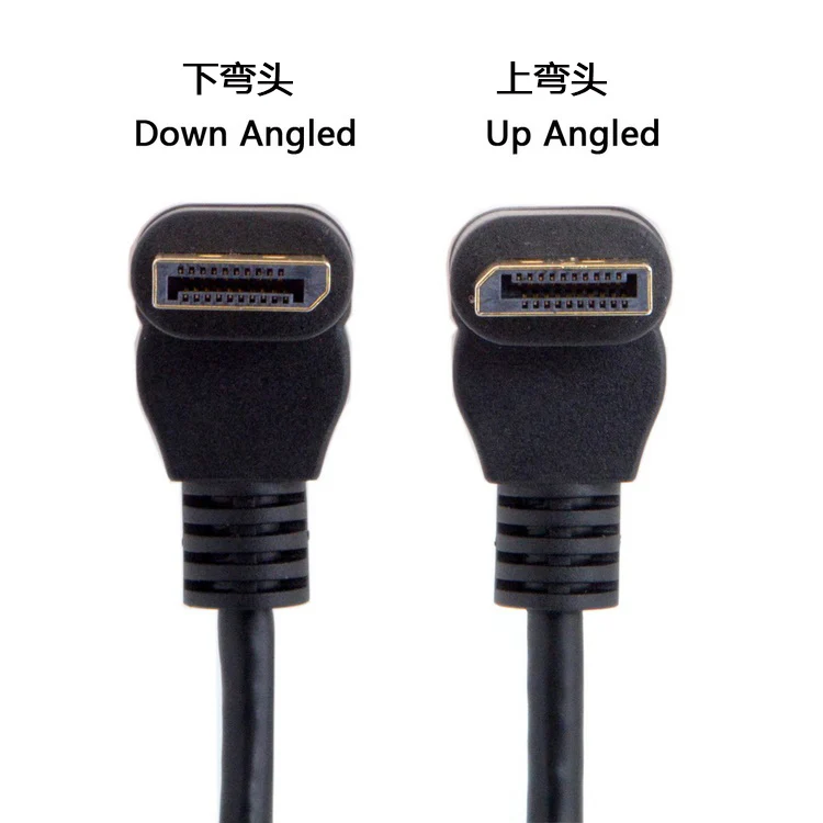 90 Degree Angle Elbow DisplayPort Panel Mount Extension Cable Adapter ...