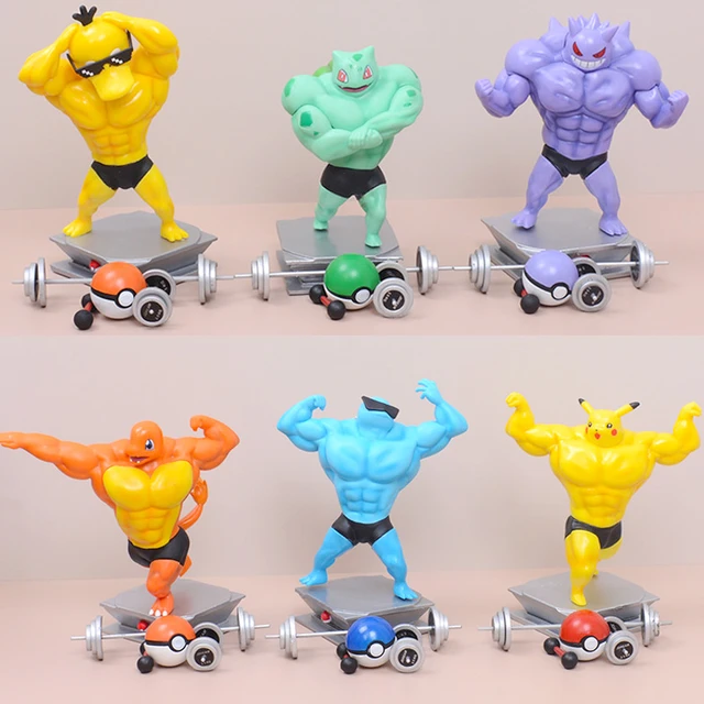 Pikachu Bulbasaur Charmander Pokemon Muscles Figurines, 43% OFF