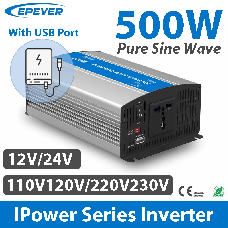 EPEVER-500W-Pure-Sine-Wave-Inverter-12V-24V-Input-110V120V-220V230V ...