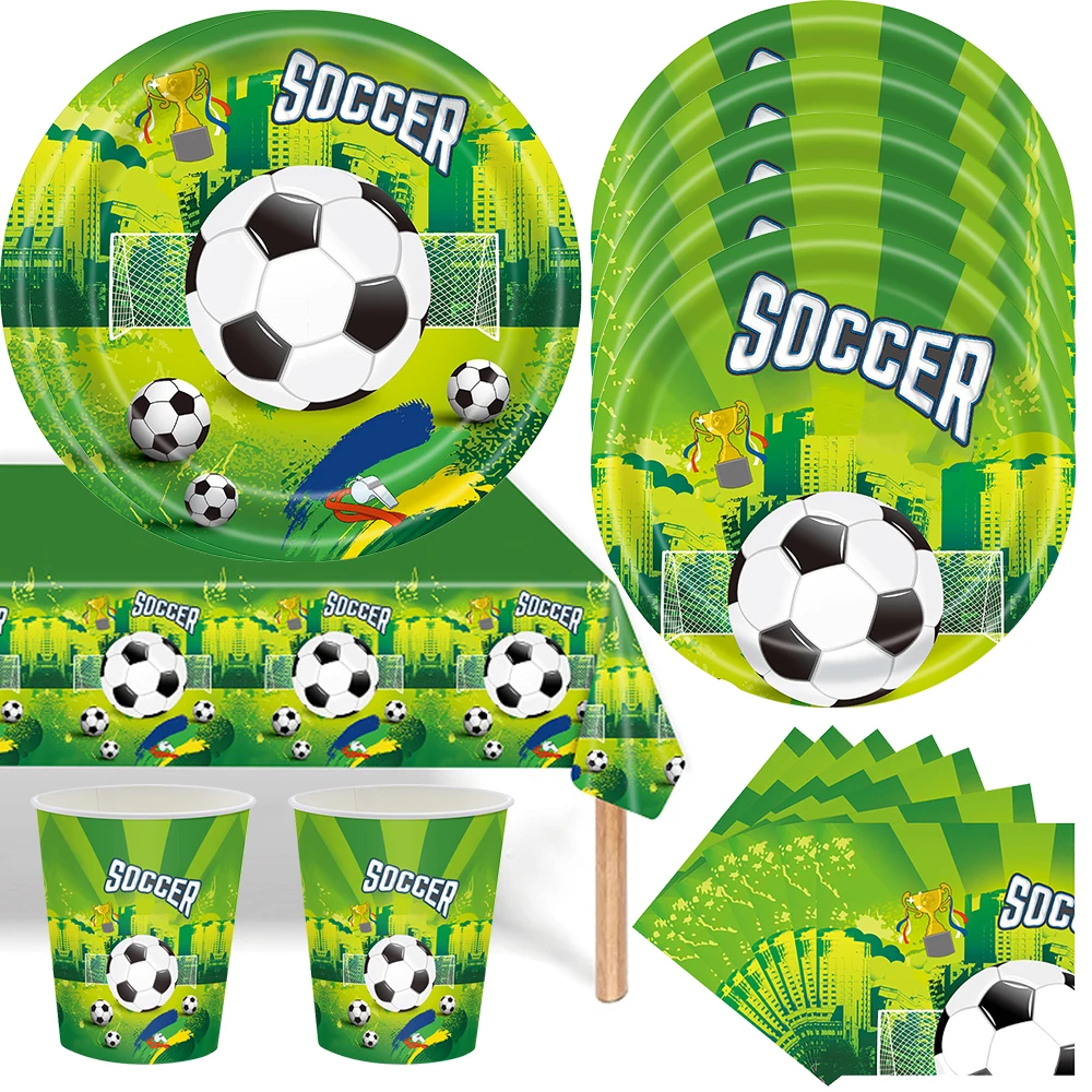 Soccer-Birthday-Party-Decorations-Football-Theme-Disposable-Tableware ...