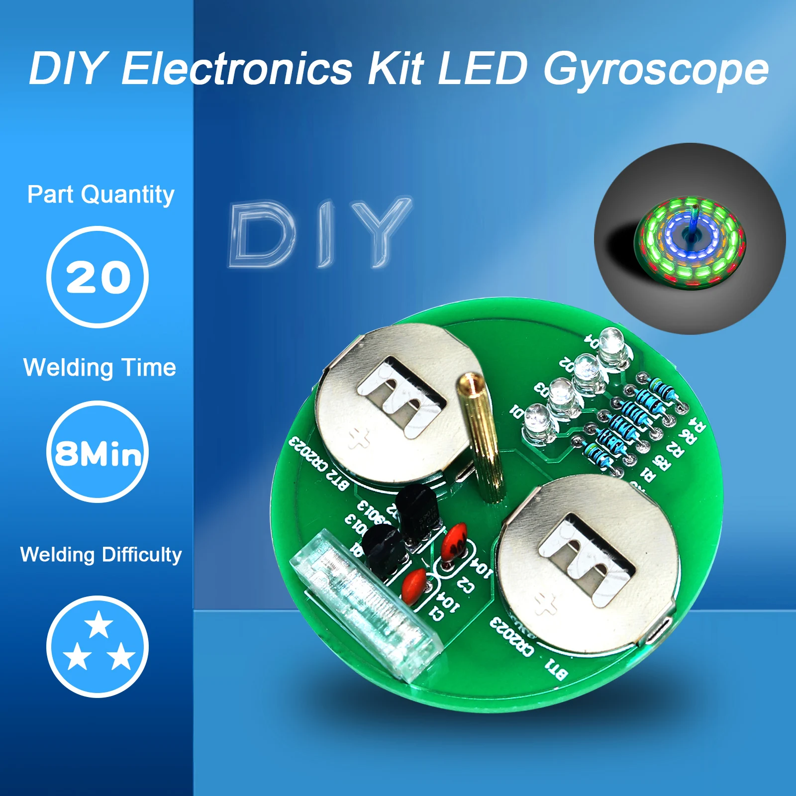 Diy-Electronic-Kit-LED-Gyro-DIY-Welding-Kit-Rotating-Lantern-Inline ...