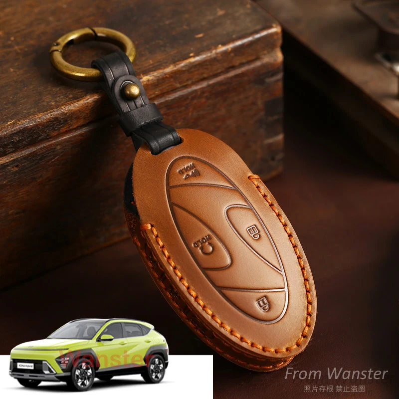 Leather-Car-Key-Case-Accessories-for-2023-Hyundai-Ionic-6-KONA-Grandeur ...