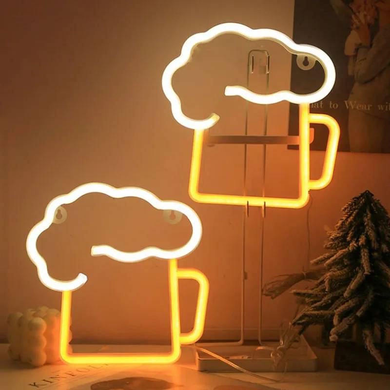 LED-Beer-Glass-Neon-Light-Glowing-Festival-Decoration-Desktop ...