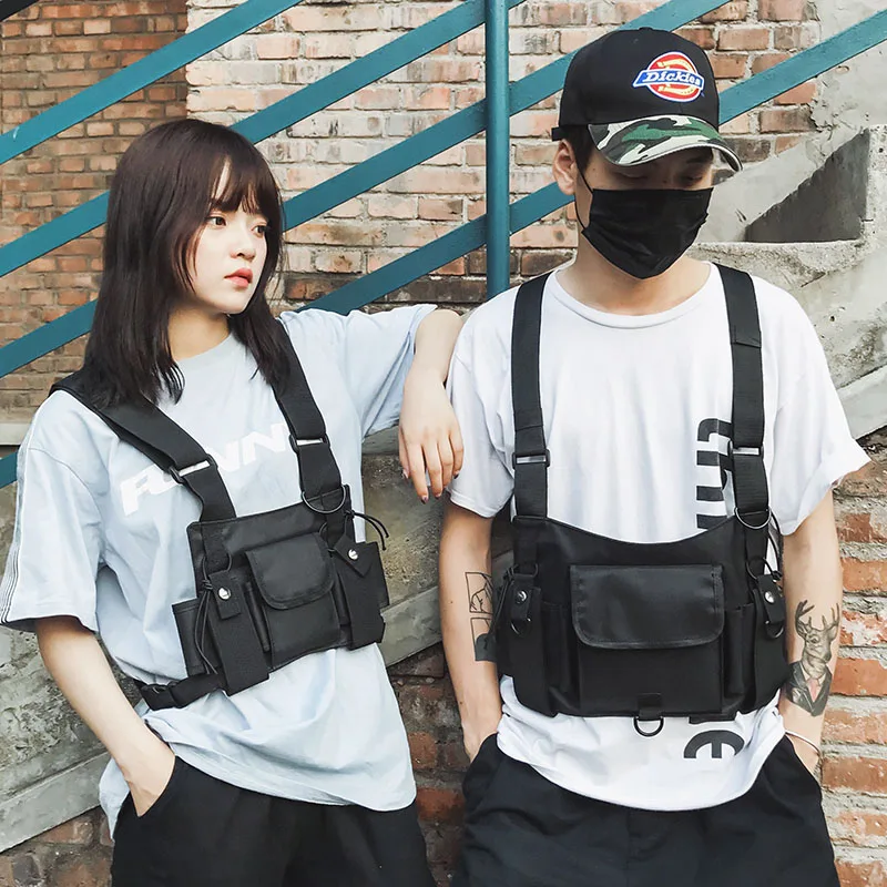 Functional Tactical Chest Bag Woman Hip Hop Vest Streetwear Bag Waist ...