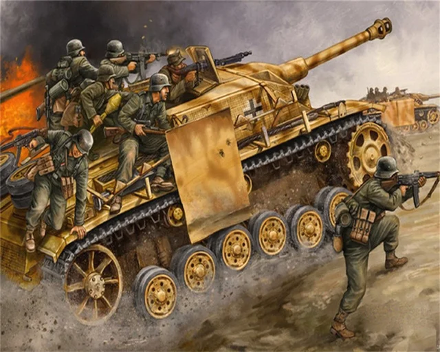 Military themed paint by numbers kits