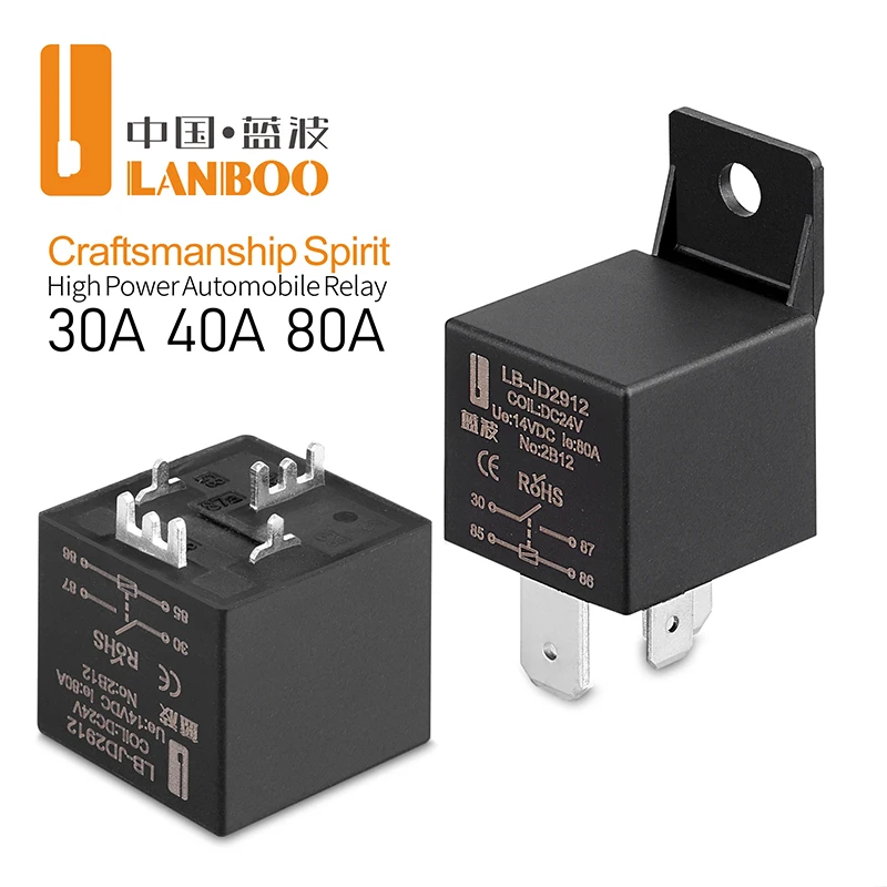 Lanboo 80a relé automotivo 12v24v integrado 4/5 pé à prova dwaterproof água, oilproof e ...