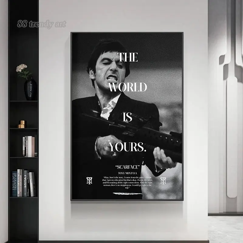 Scarface Poster Black And White