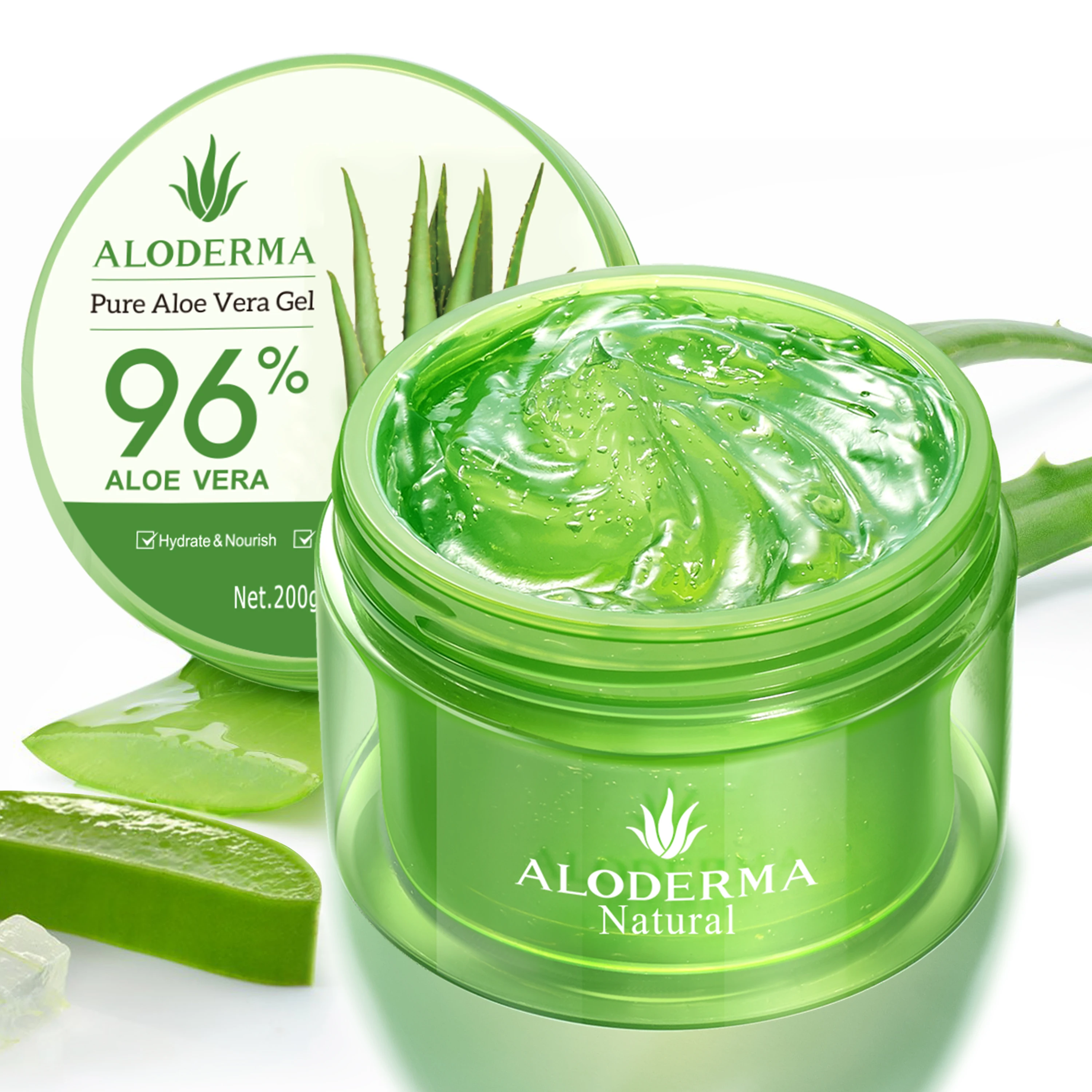 ALODERMA Organic Pure Aloe Vera Gel 200g Moisturizing Cream Sunburn ...