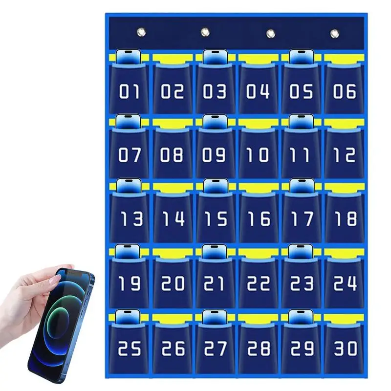 Classroom-Phone-Storage-Numbered-Sundries-Pocket-Chart-Closet-Organizer ...