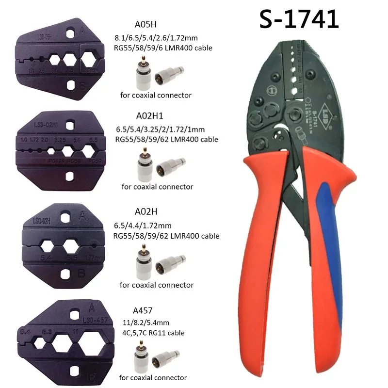 RG58 RG59 Coaxial Cable Crimping Tool BNC Connector Crimper RG8 RG213 ...