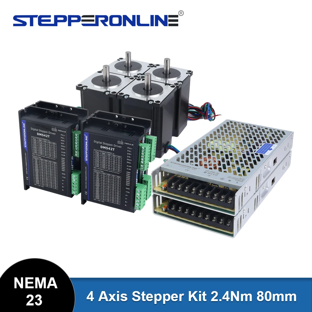 STEPPERONLINE Nema 23 Stepper Motor 2.4Nm and Driver DM542T with 2PCS ...