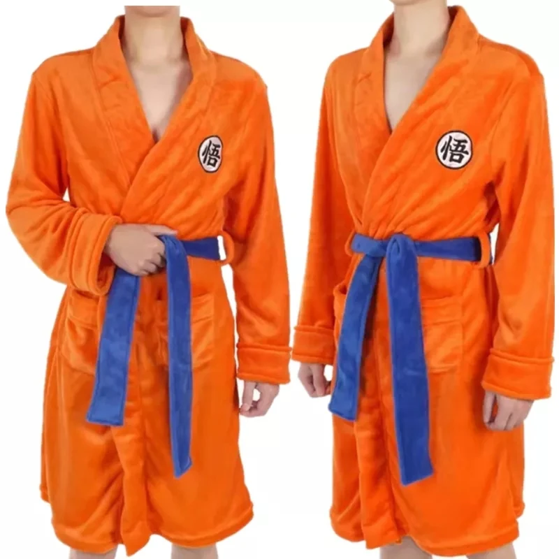 Anime goku kakarotto cosplay inverno roupão de banho robe trajes coral ...