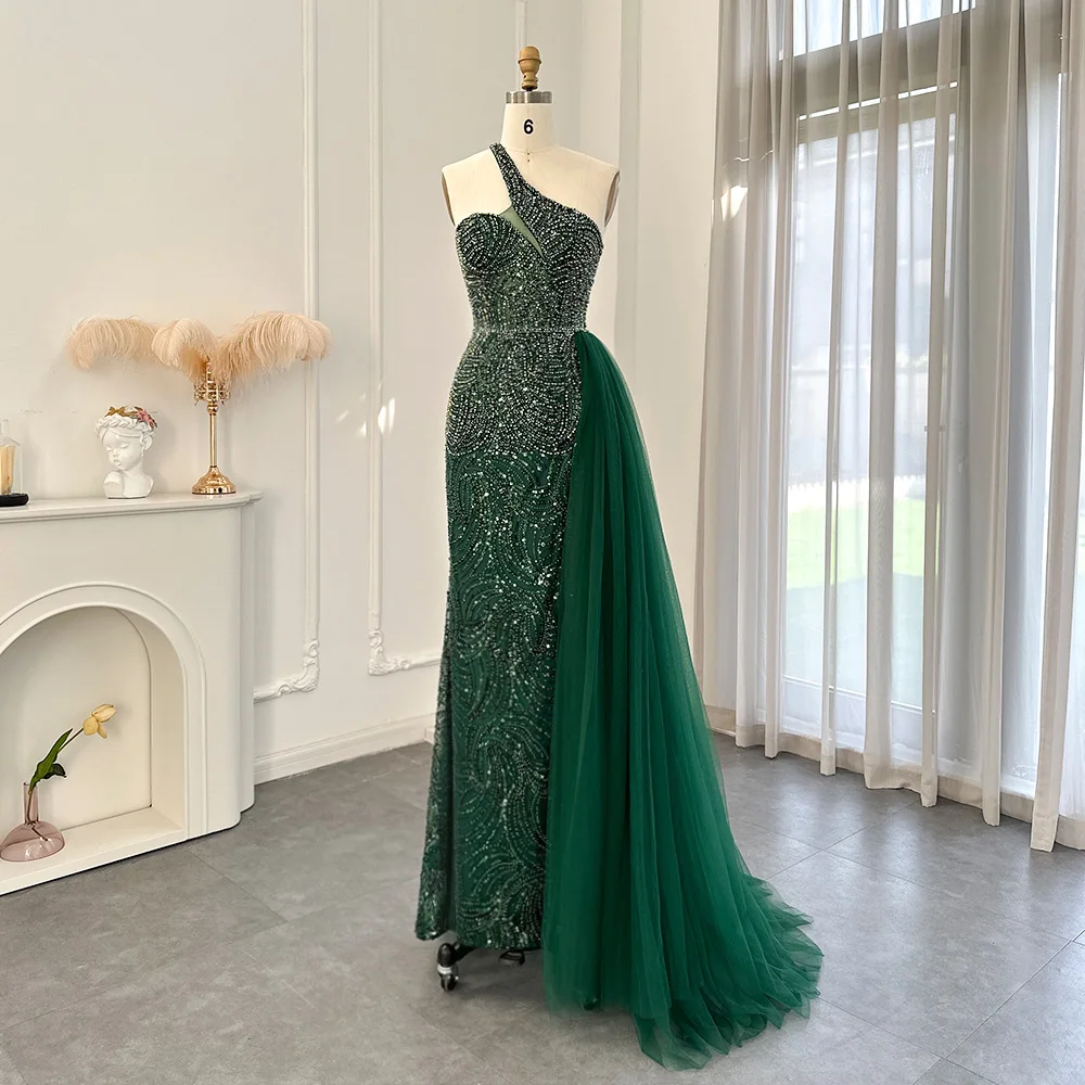 Sharon-Said-Dubai-Luxury-Emerald-Green-One-Shoulder-Evening-Dress ...