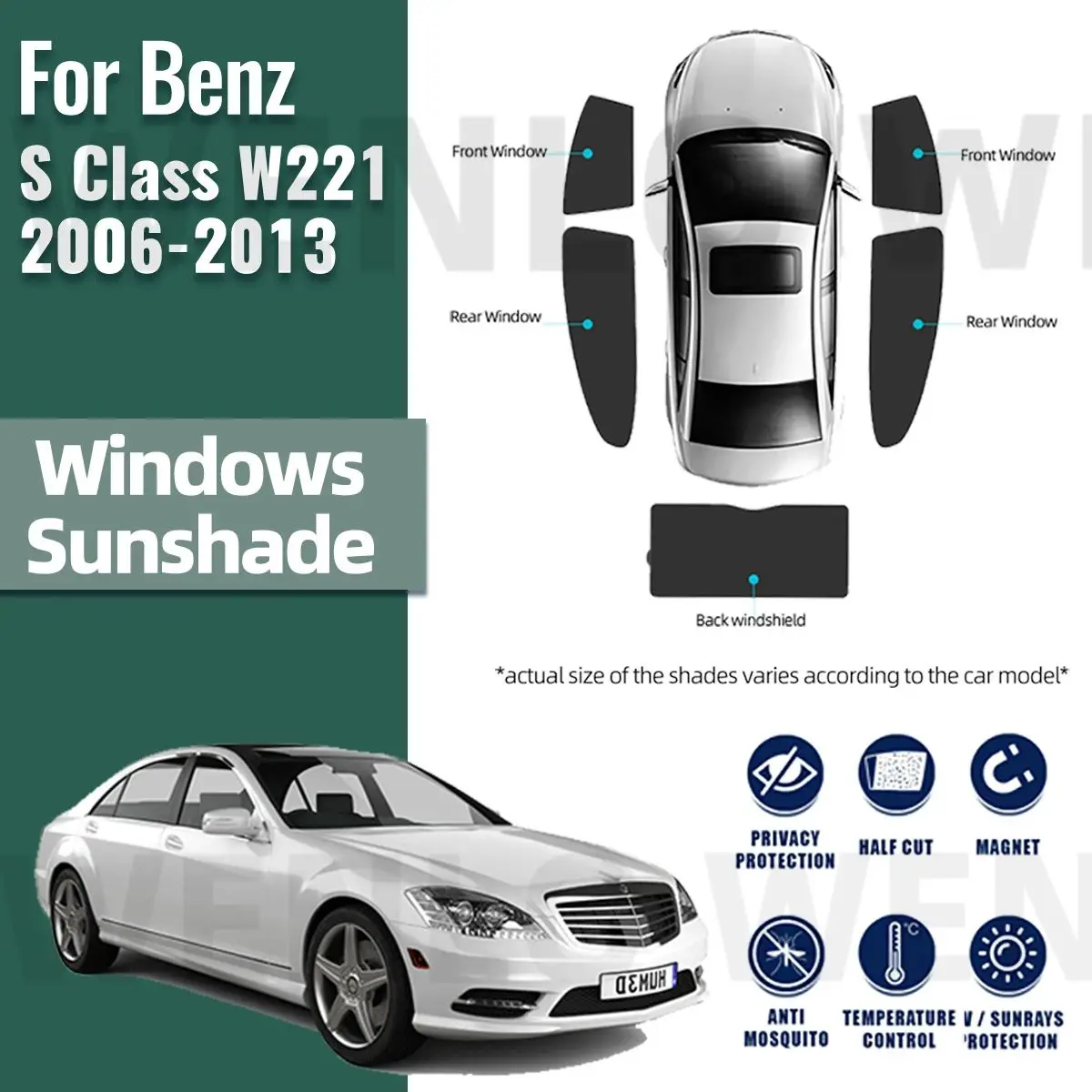 For Mercedes Benz S Class W221 2006-2013 Car Sun Visor Accessories ...