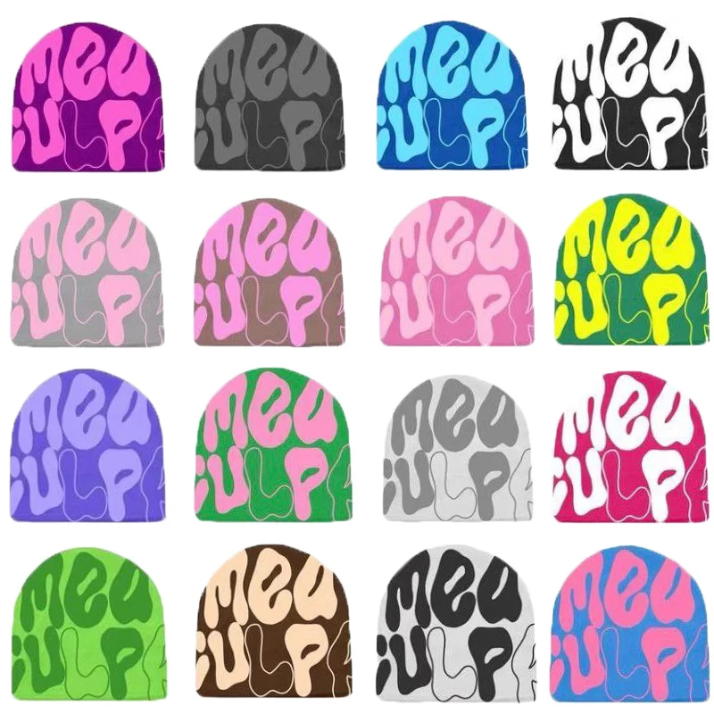 Mea Culpa Knitting Beanie Men Women Paragraph Quality Wool Cap Ins New ...