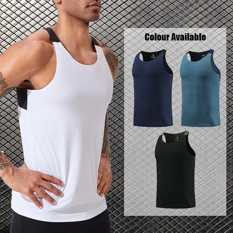 Men Gym Sleeveless Vest Bodybuilding Exercise Vest Muscle Training T ...