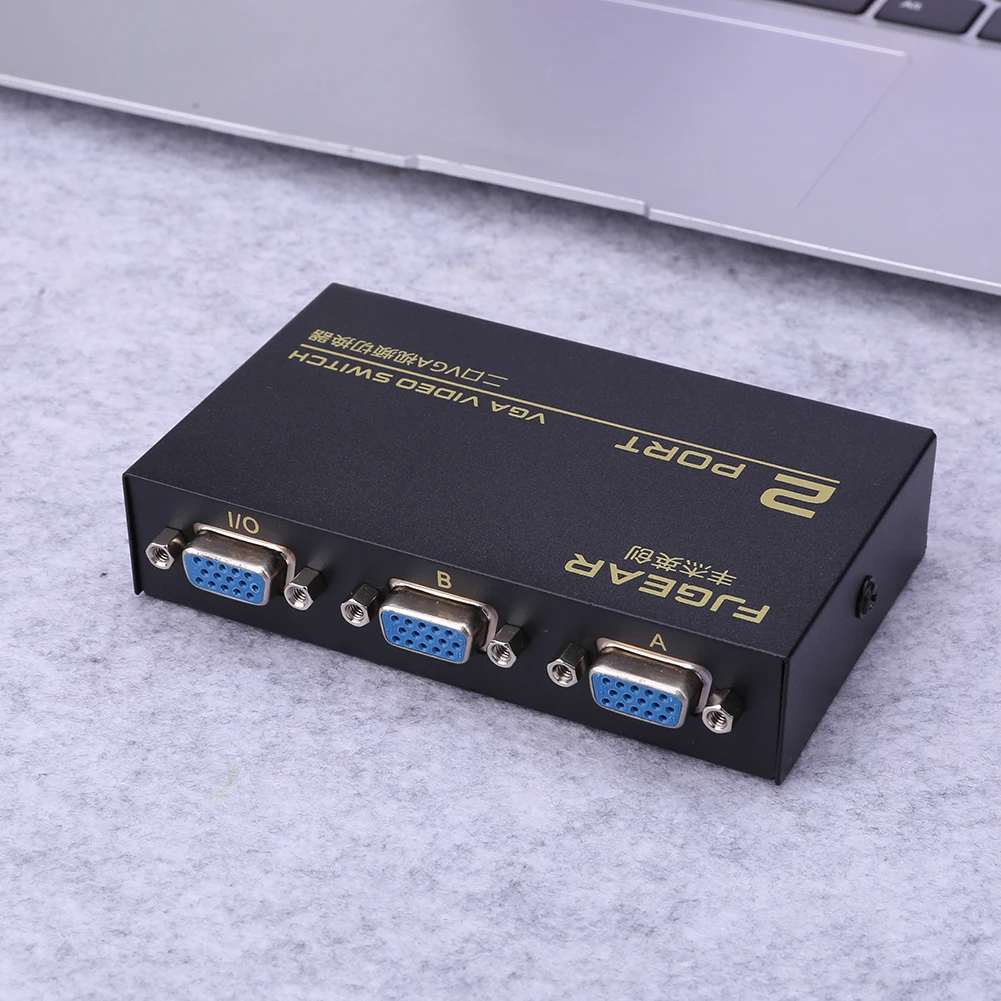 130MHz 1 to 2 Monitor Switch VGA Video Splitter Converter Adapter Box ...