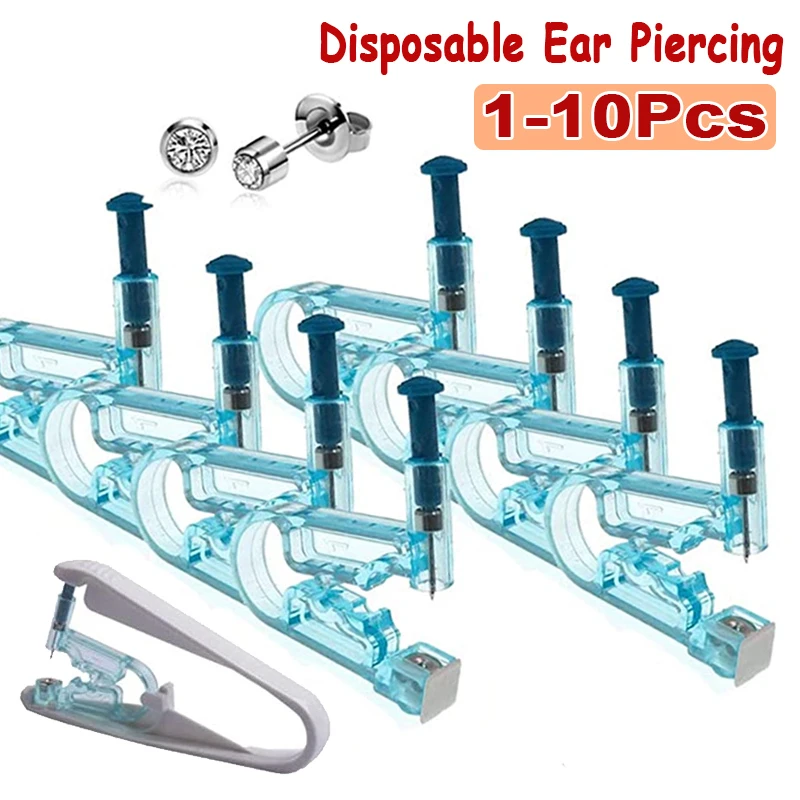 1/5Pcs Disposable Painless Ear Piercing Healthy Sterile Puncture Tool ...