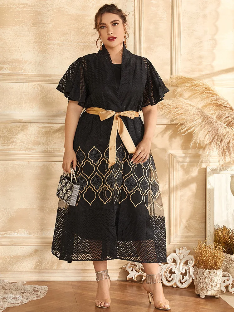 Toleen Women Large Plus Size Elegant Maxi Dresses Party Evening 2022