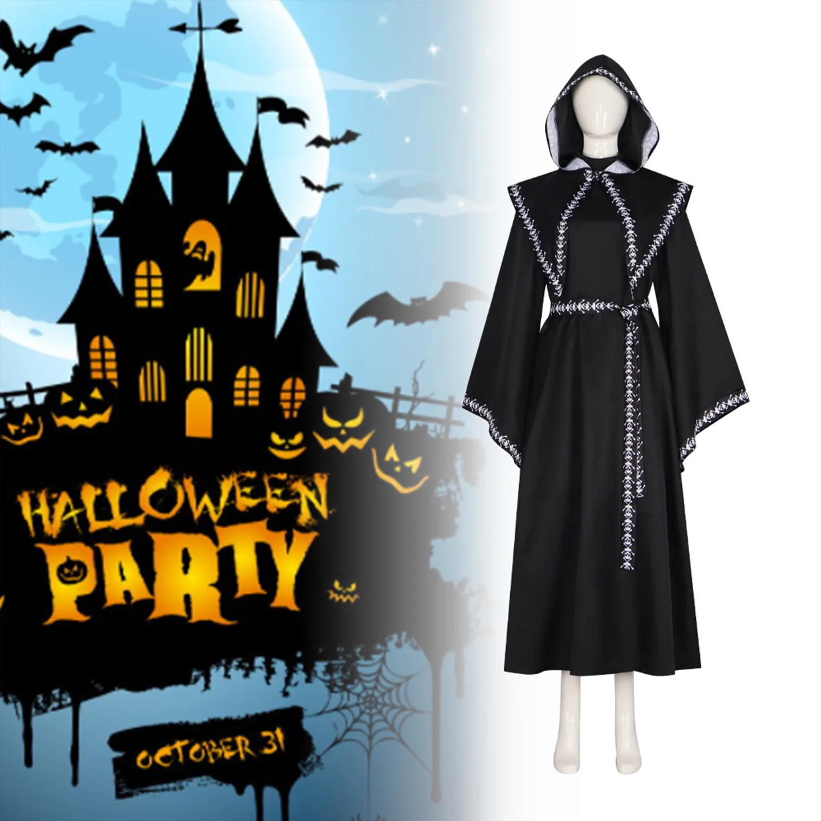 Halloween-Medieval-Hooded-Cloak-Terrorist-Death-God-Vampire-Devil ...