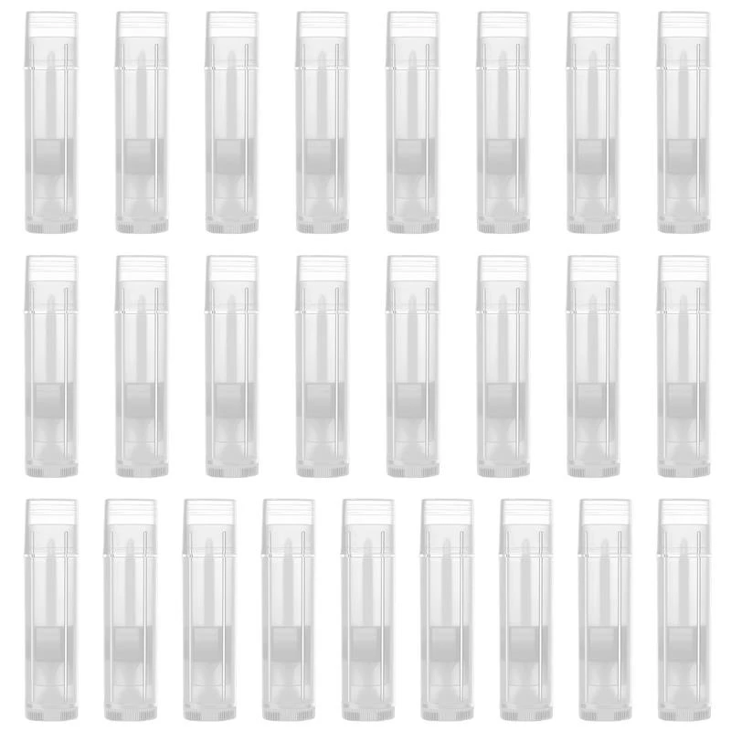 25pcs Chapstick Empty Tubes Plastic Lip Gloss Containers Lip Balm Tubes ...