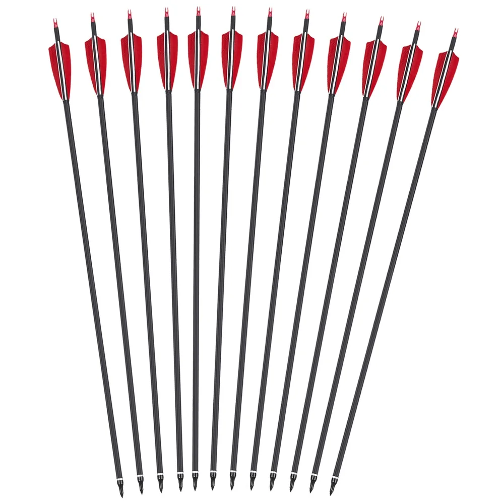 6-12Pcs-Archery-Mixed-Carbon-Arrows-Spine-500-With-Real-Turkey-Feathers ...