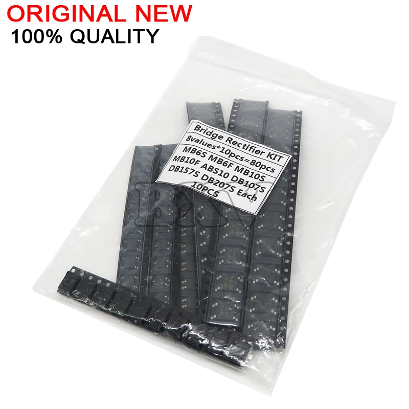 8value*10pcs=80pcs Bridge Rectifier Assorted Kit Contains MB6S MB6F ...