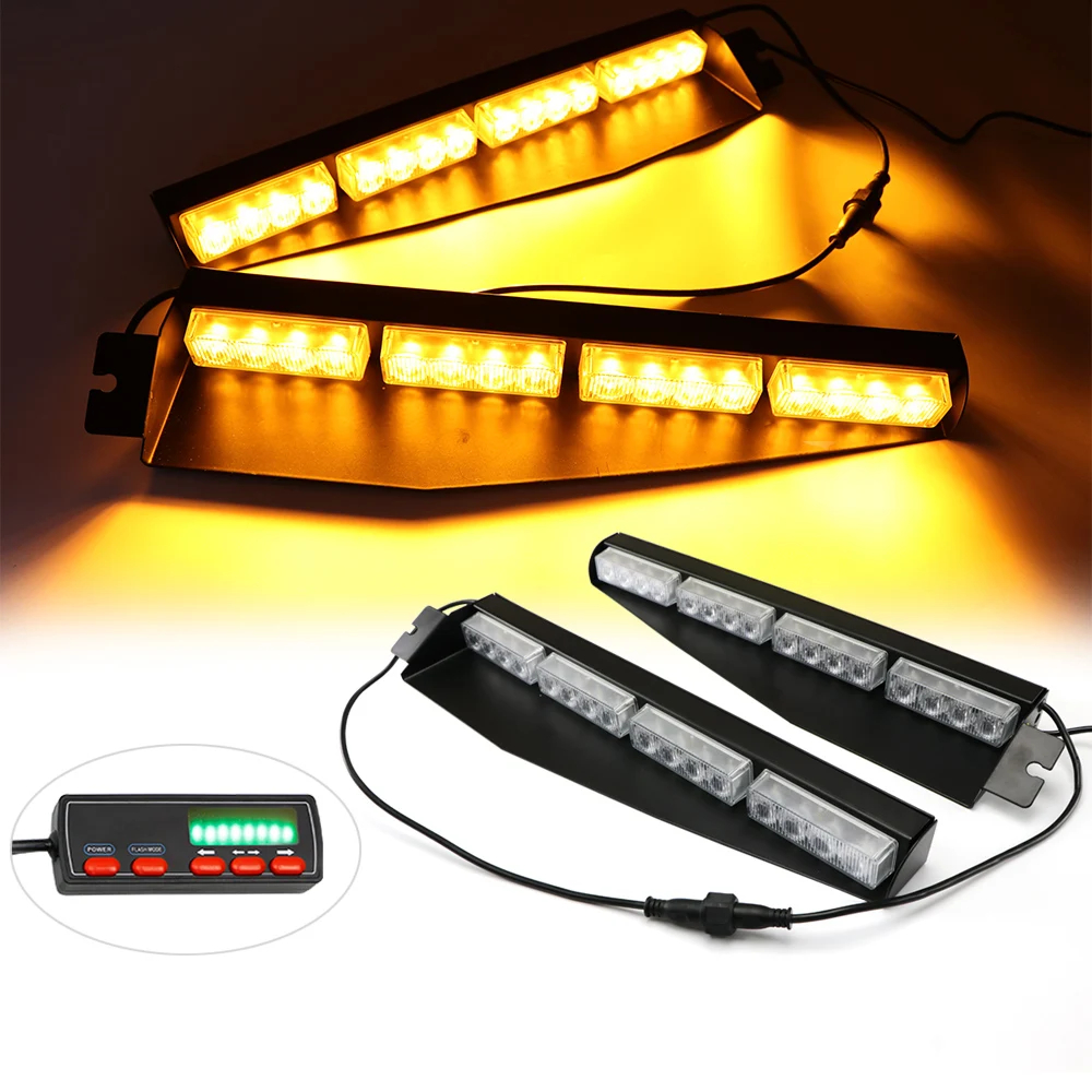 35-32-LED-Windshield-Emergency-Warning-Strobe-Visor-Mount-Deck-Dash ...