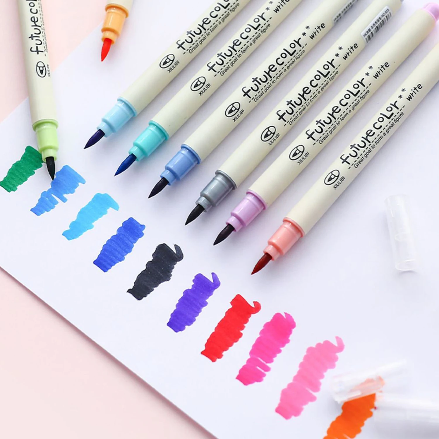 10Pcs-Soft-Brush-Color-Art-Marker-Colored-Soft-Fiber-Tip-Brush-Pens-Set ...