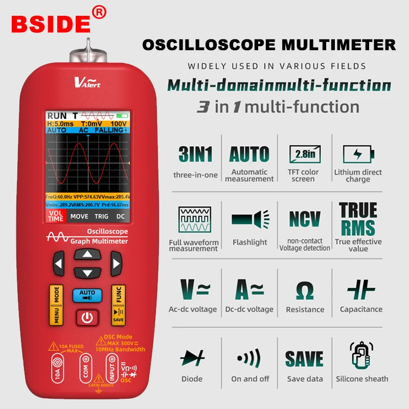 BSIDE-O1-Digital-Oscilloscope-Multimeter-Waveform-Storage-sampling-rate-48MSa-s-10MHz ...