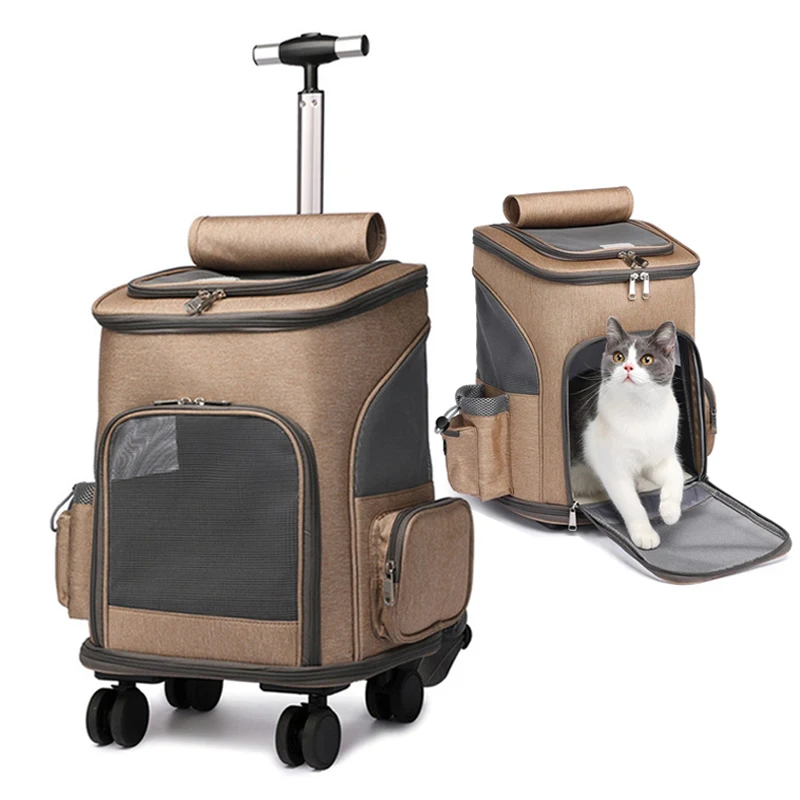 Pet Cat stroller Backpack Transport Travel Carrier Cat Transport Cage ...