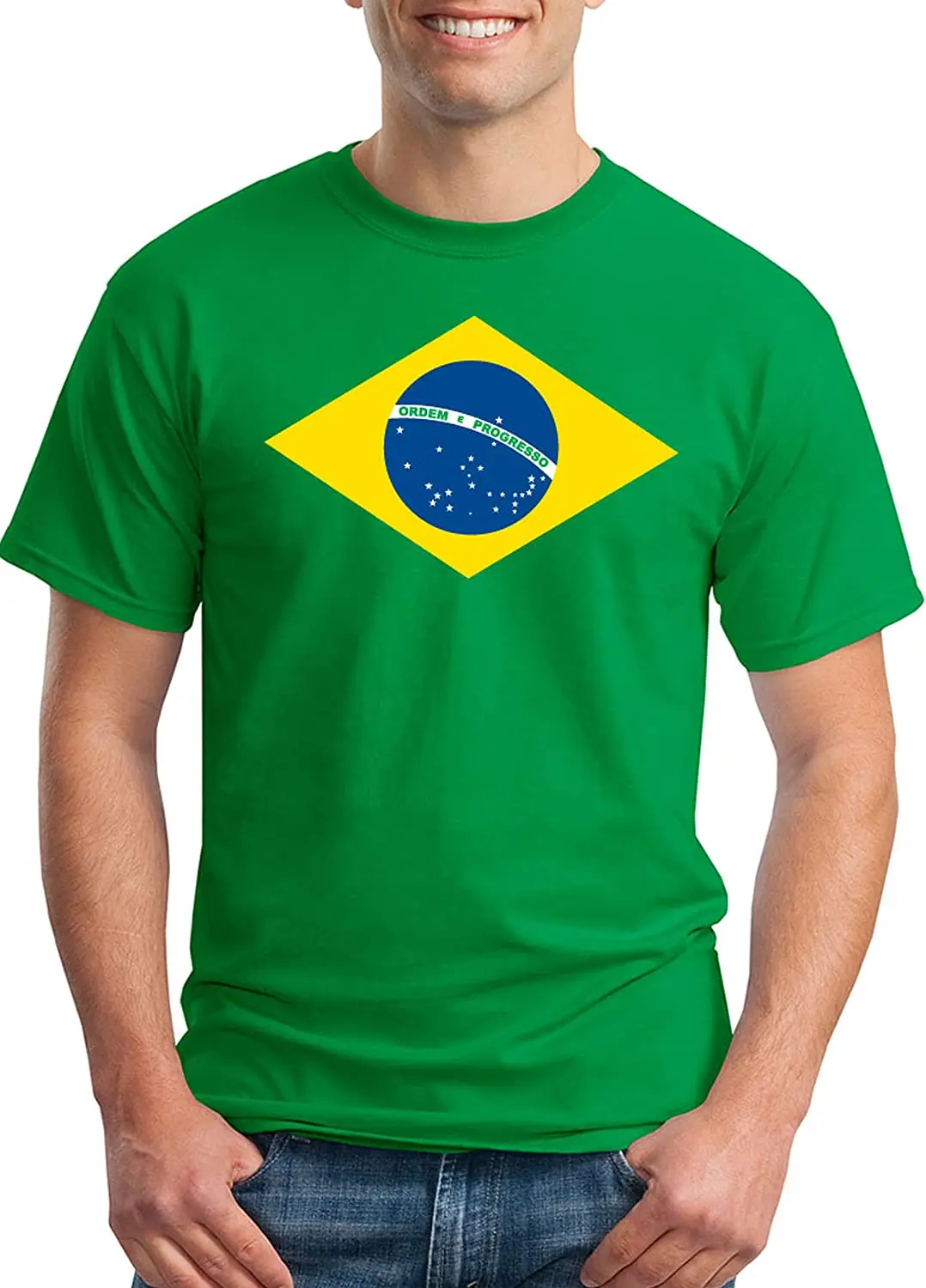 Brazil-National-Flag-T-Shirt-Brasil-Brazilian-Green-T-Shirt-Men-Short ...