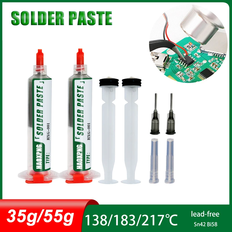 Lead-free Syringe Solder Paste Low High Temperature Flux For Soldering ...
