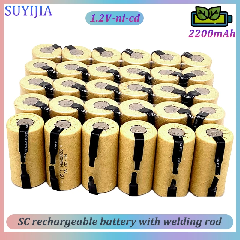 1-30 sztuk nowy wiertło do wkrętarki SC bateria 1.2V 2200mah SubC ni-cd akumulator z etykietą ...