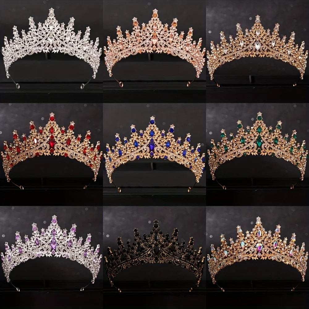 Baroque Crystal Tiaras And Crowns For Women Bride Rhinestone Prom ...