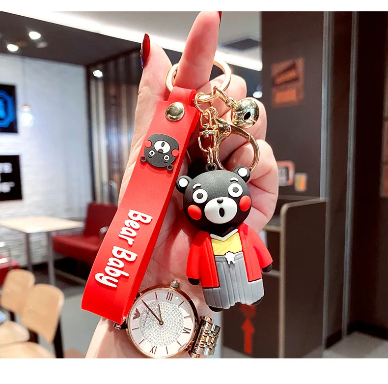 Japan Anime Cartoon Kumamon Bear Animal Crossing Wristband Keychain Key ...