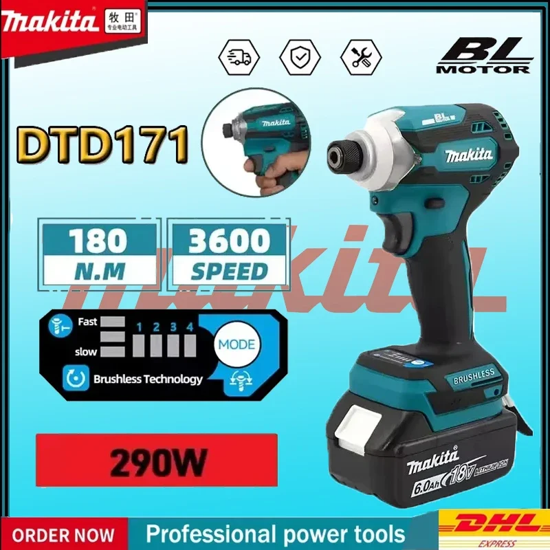 Makita DTD171 Brushless Impact Driver 18V Cordless Power Tools ...