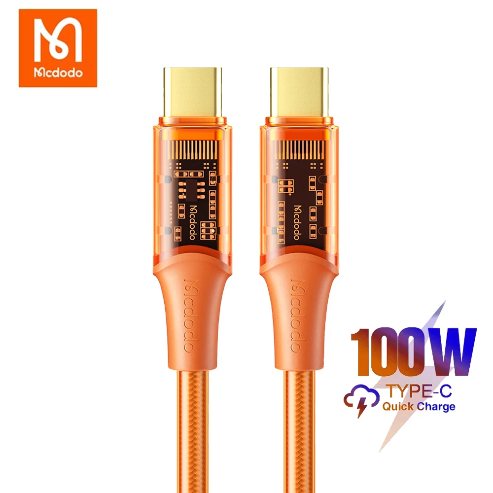 Mcdodo Cable de carga rápida 100W tipo C a tipo C PD para Huawei, XiaoMi, Samsung, Macbook ...