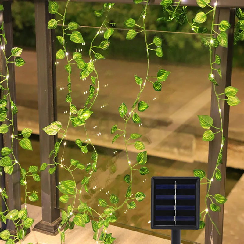 Solar Leaf LED String Lights – Garden Exploration