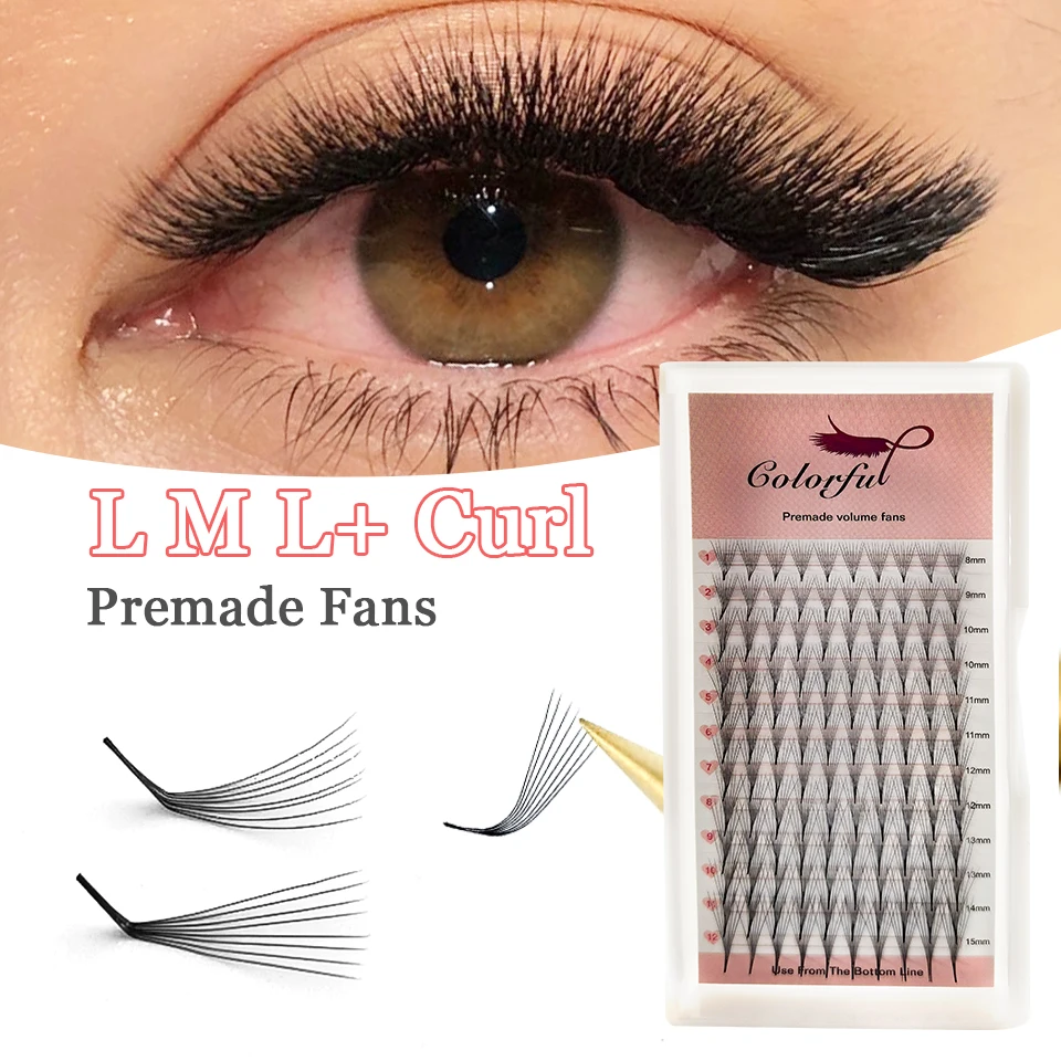 Colorful-Premade-Fans-L-Curl-Russian-Volume-Lashes-C-D-L-L-M-Cluster ...