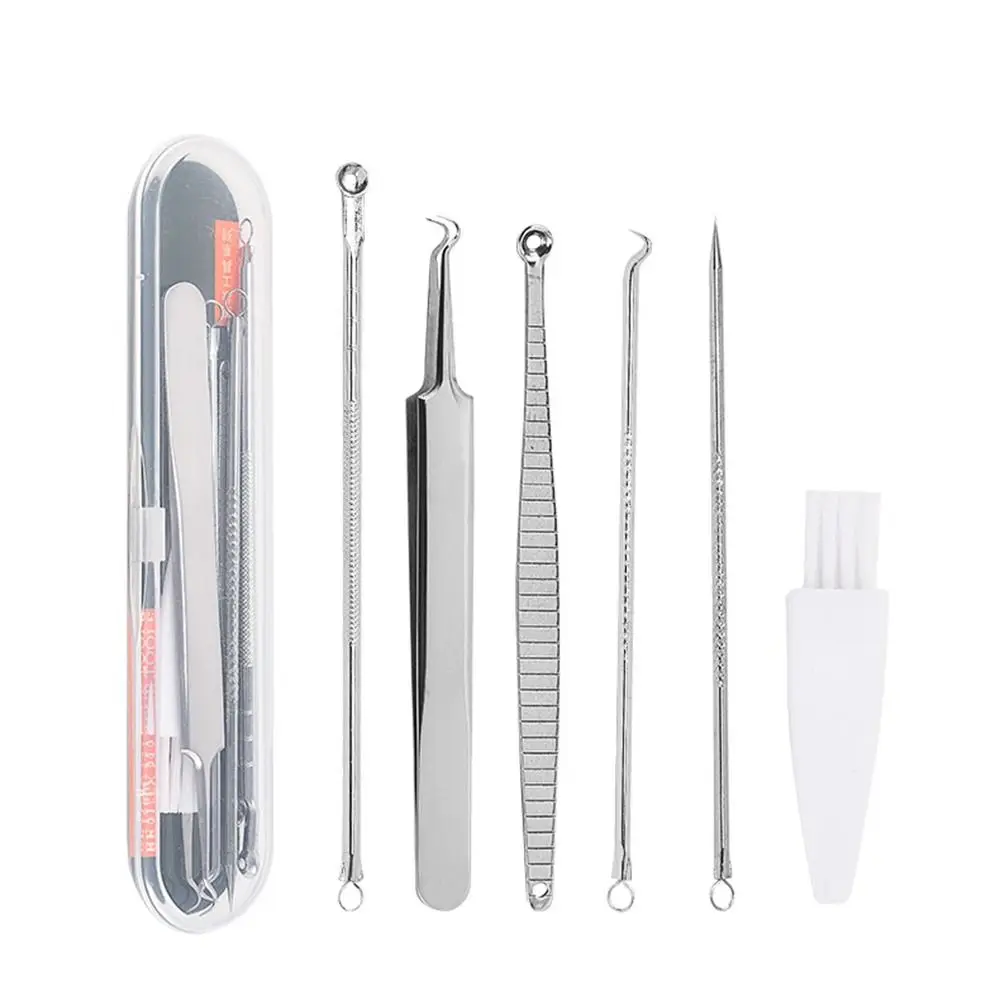 Acne-Needle-Set-Blackhead-Stainless-Steel-Blackhead-Clip-Tweezers-Pore ...