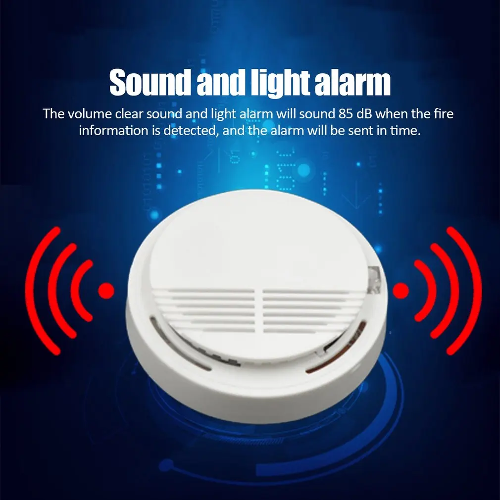 Independent-Sound-And-Light-Smoke-Detector-Sensor-Fire-Alarm-Home ...