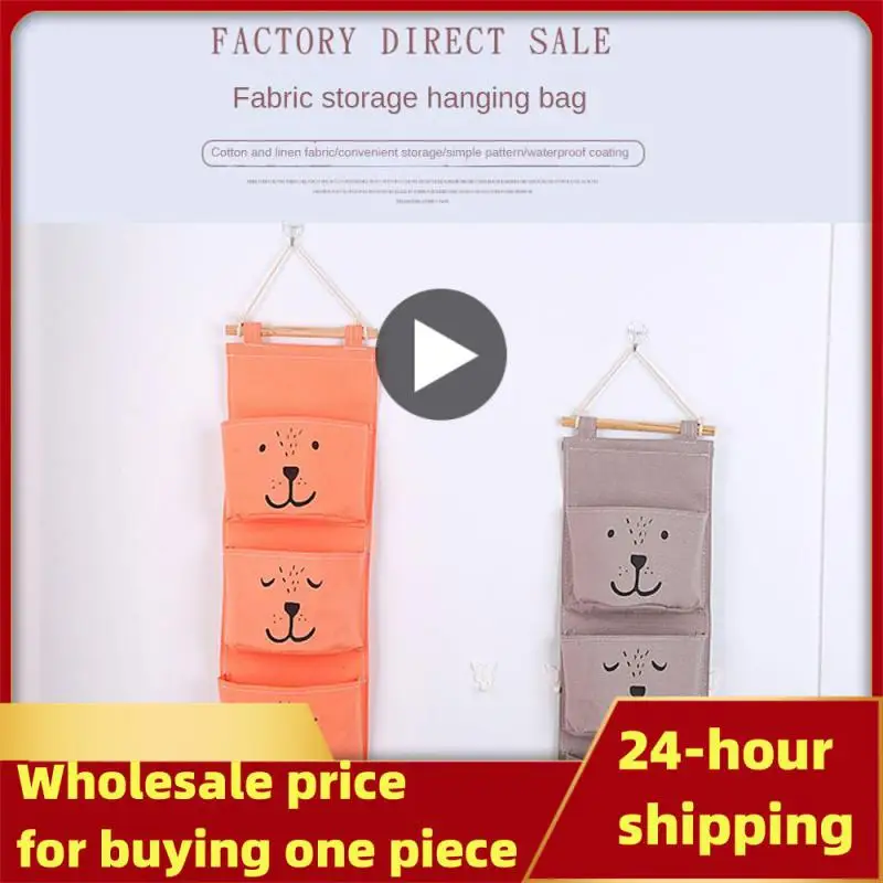 3-Pockets-Cute-Wall-Mounted-Storage-Bag-Closet-Organizer-Clothes ...