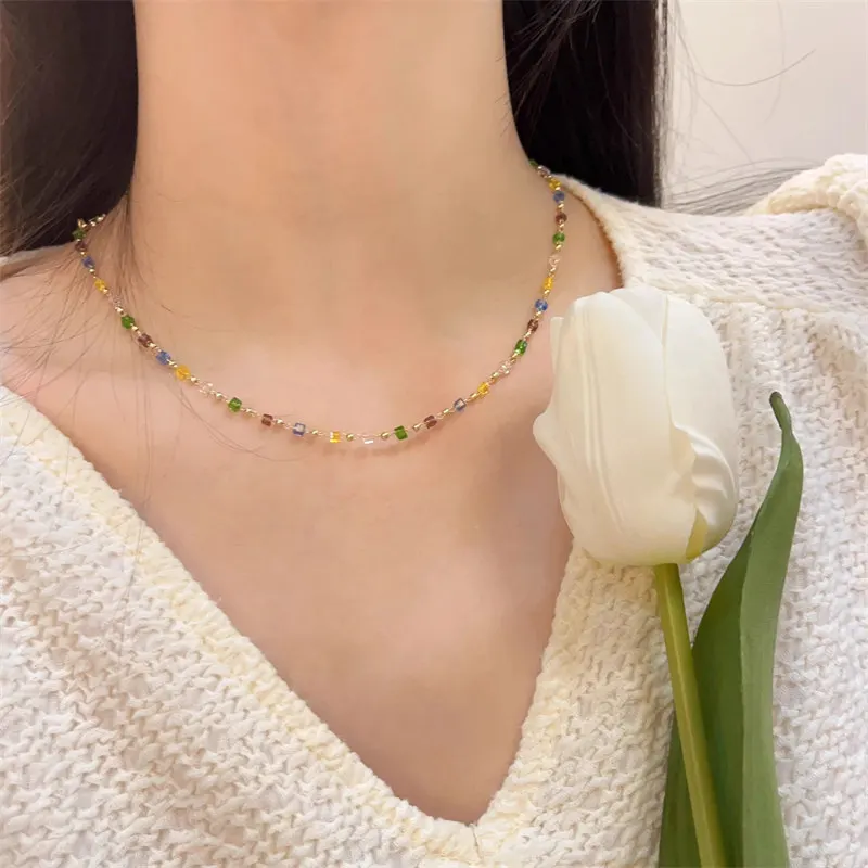 Trendy-Cute-Sweet-Natural-Stone-Necklace-For-Women-Girls-Summer-Simple ...