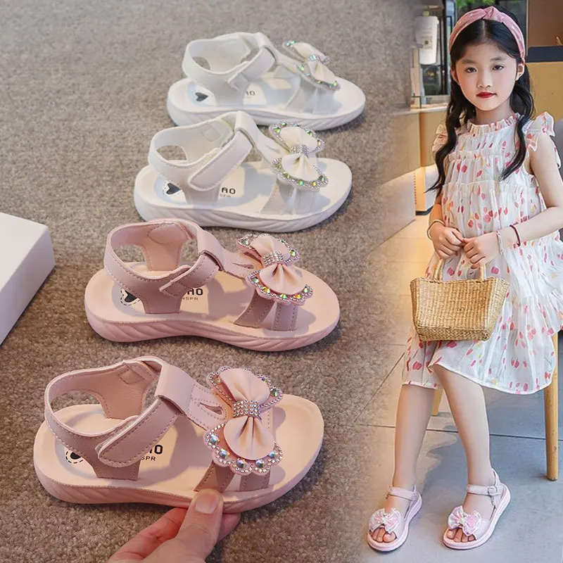 Adorable Elegant Girls Summer Casual Sandals Soft Soled Princess Style ...